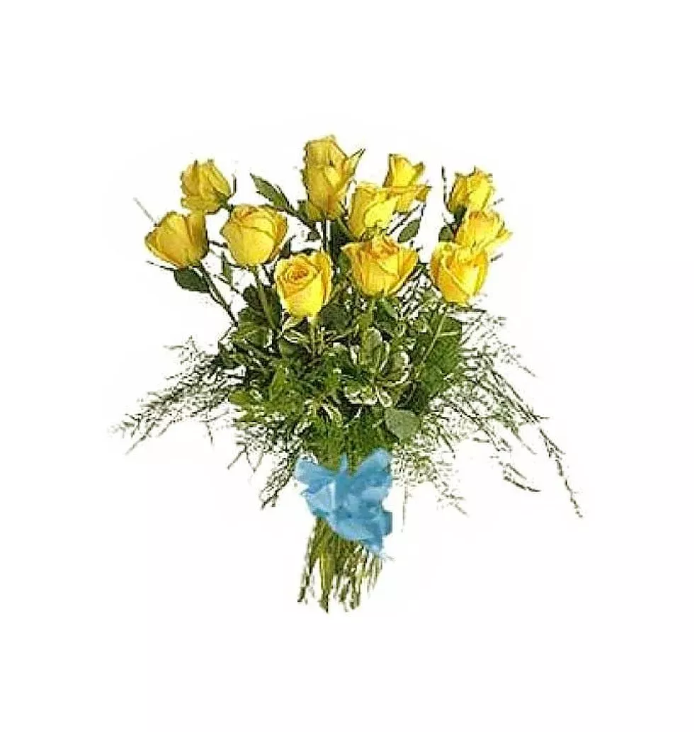 Send 2 dozen yellow roses in a bouquet To Philippines